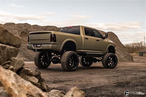 Custom Lifted Dodge Ram On Black Forged Custom Wheels By Fuel Carid