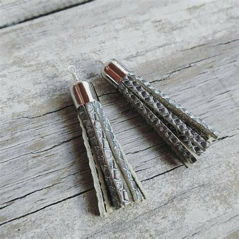 Metallic Silver Tassels 2 Set Of 2 Jewelry Suppliesleather Tassels
