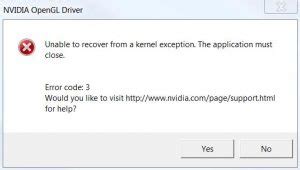 Fix Nvidia Opengl Driver Unable To Recover From A Kernel Exception Driver Easy