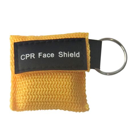 1x Yellow Cpr Resuscitation Face Shield With Filter First Aid Kit Cpr