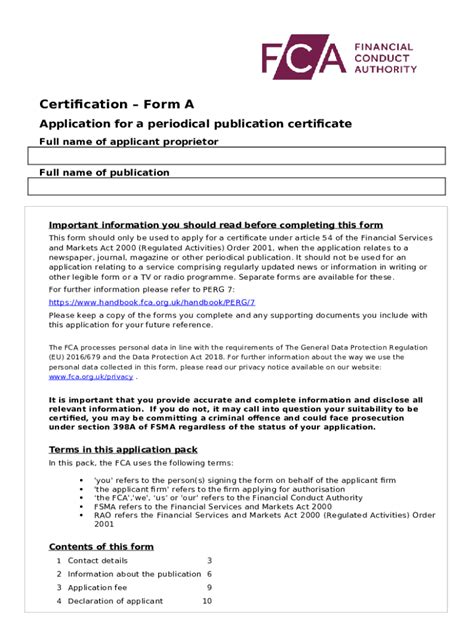 Certification C Fca Handbook Doc Template Pdffiller
