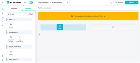 how to add and customize shopify image with text section ecomposer
