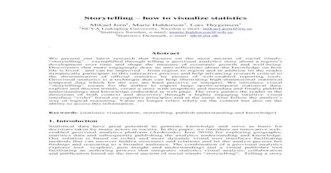 Pdf Storytelling How To Visualize Statistics · Storytelling How To