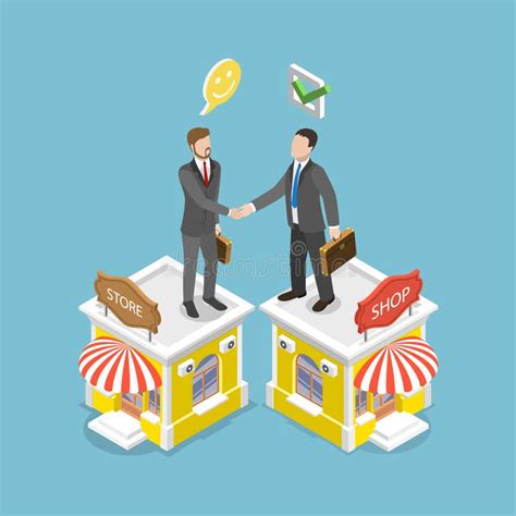 3d Isometric Flat Vector Illustration Of Business To Business Stock