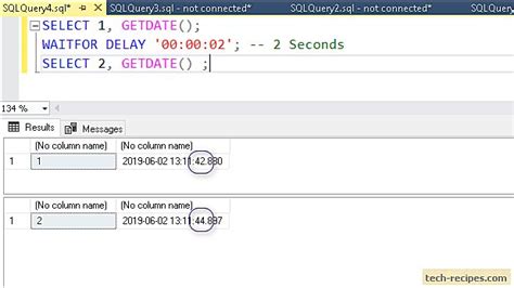 WAITFOR Statement To Delay Query Execution In SQL Server