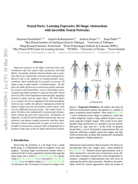 neural parts learning expressive 3d shape abstractions with invertible