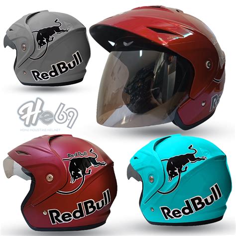 Jual Helm Half Face Jp 5 Red Bull Helm Dewasa Untuk Pria Dan Wanita Dewasa Cod Shopee Indonesia