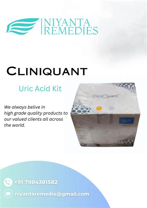 Cliniquant Uric Acid Test Kit Packaging Type Box At ₹ 120piece In Surat