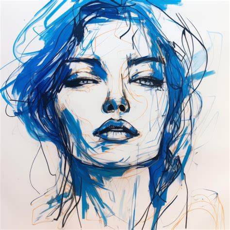 Premium Photo Dynamic Blue Portrait A Beautiful Patricia In Mark