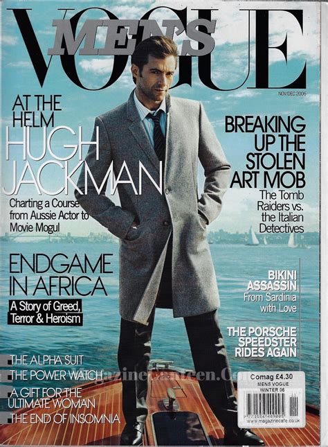 Mens Vogue Magazine Hugh Jackman Magazine Canteen