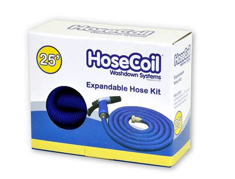 Hosecoil Hce25k 25 Blue Expandable Hose Kit W Nozzle And Bag Anglers