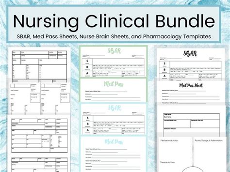 Nursing Clinical Bundle Sbar Pharmacology Templates Nurse Brain
