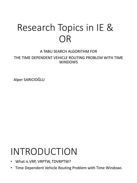 A Framework For Solving Time Dependent Vehicle Routing Problem With