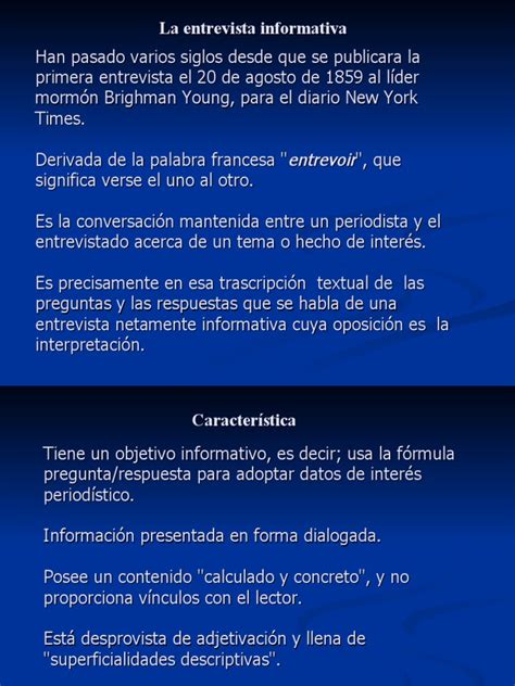 Características De La Entrevista Informativa Pdf