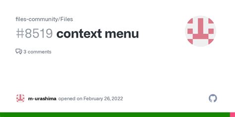 Context Menu · Issue 8519 · Files Communityfiles · Github
