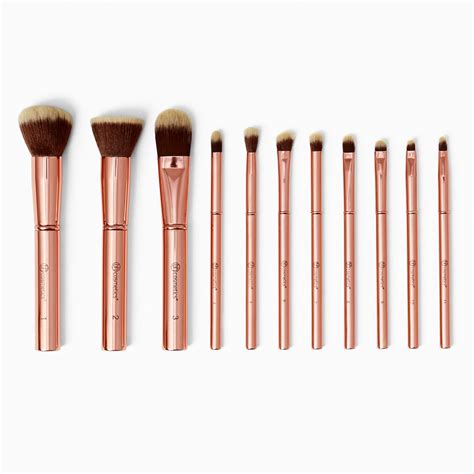 Bh Cosmetics 11 Piece Brush Set With Cosmetic Bag Metal Rose Pink Panda