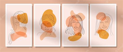 Premium Vector Abstract Contemporary Mid Century Modern Face Line Art