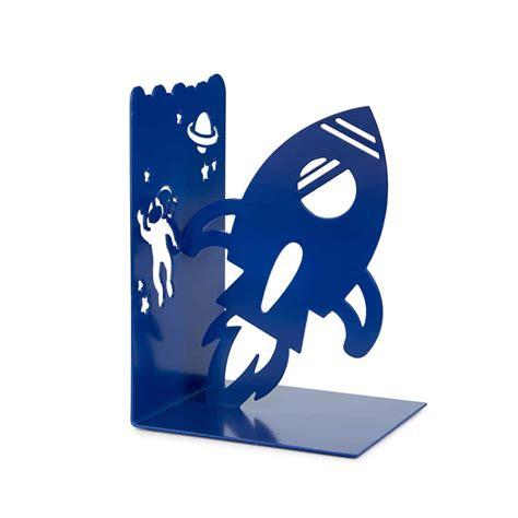 Blue Space Rocket Bookend Book Stopper Ts Tomorrow