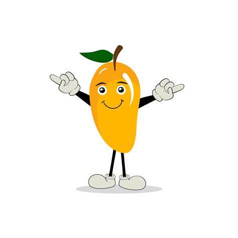 Mango Character Design Kawaii Mango Characters Vector Illustration Of Cute Cartoon Use Them As