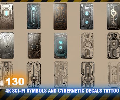 Artstation 130 4k Sci Fi Symbols And Cybernetic Decals For Tattoo And Print High End Quality