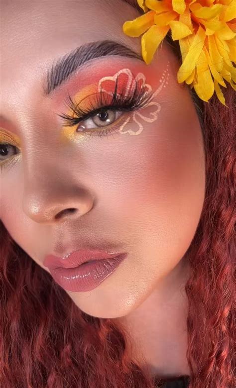Maquillaje Tonos Naranja Hawaiian Makeup Tropical Makeup Hippie Makeup