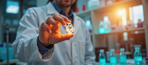 Scientist With Innovative Bio Molecules In Laboratory Stock