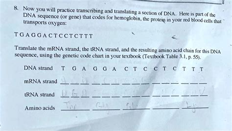 Hemoglobin Amino Acid Sequence Chart