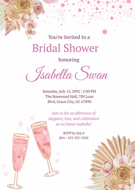 Free Bridal Shower Invitation Templates Editable And Printable
