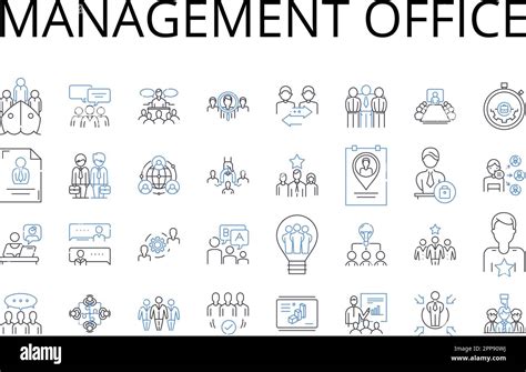 Management Office Line Icons Collection Administration Department
