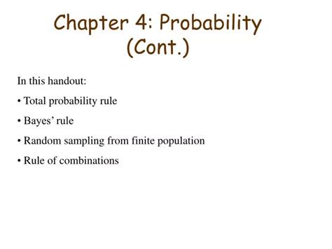 Ppt Chapter 4 Probability Cont Powerpoint Presentation Free