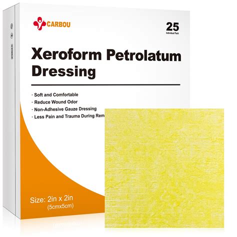 Carbou Medical Xeroform Petrolatum Dressing 2x2 25