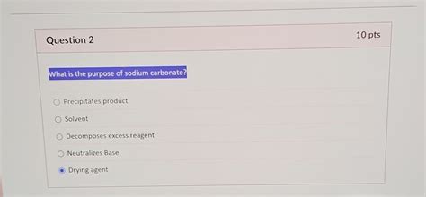 Solved Question 2what Is The Purpose Of Sodium