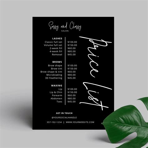 Salon Menu Templates Parahyena