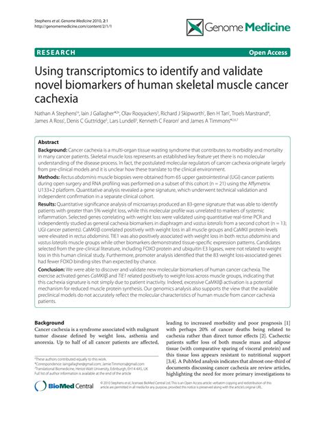 Solution Using Transcriptomics To Identify And Validate Novel Biomarkers Of Human Skeletal