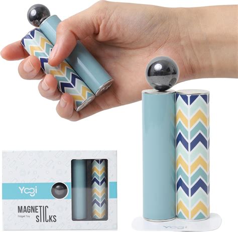 Lightbulb Ideas Yogi Magnetic Sticks Premium Fidget Toy For Adults Turquoise Novelty And Gag