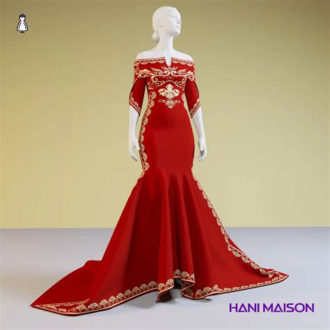 لباس مجلسی دیجیتال مدل ماهی هانی مزون