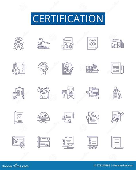 Certification Line Icons Signs Set Design Collection Of Certificate