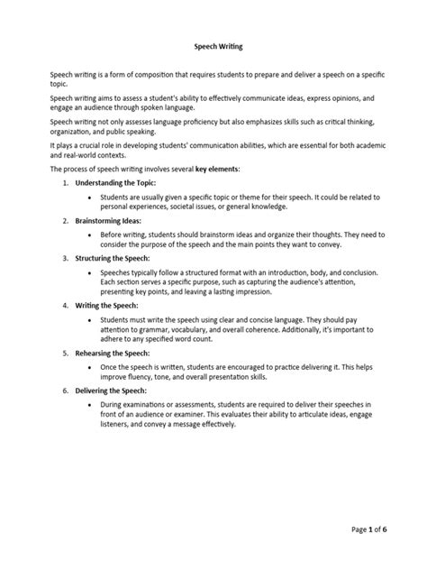 Notes Speech Writing Updated Pdf Speech Fluency