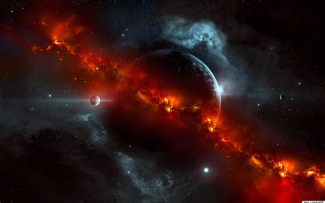 Red And Black Space Wallpaper