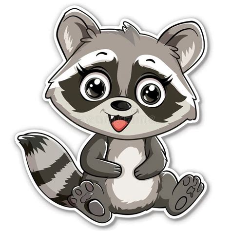Cute Raccoon Cartoon Vector Illustration Of A Happy Raccoon Stock