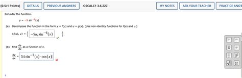 Solved Consider The Function Y−9sin−6x A Decompose The