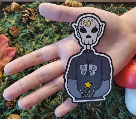 Skeleton In Moth Shirt Die Cut Sticker Skeleton Sticker Etsy
