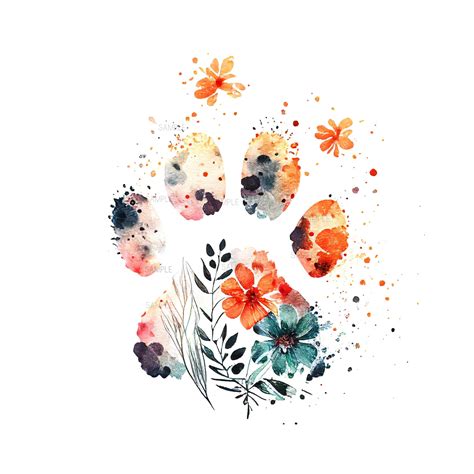 Elegant Watercolor Paw Print Design For Art And Home Decor