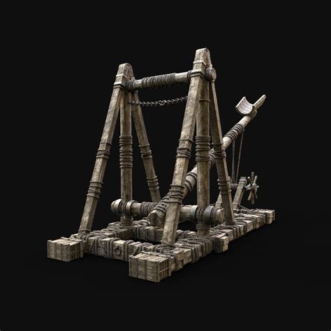 3d Catapult Medieval Siege Engine War Machine Battle Weapon Model