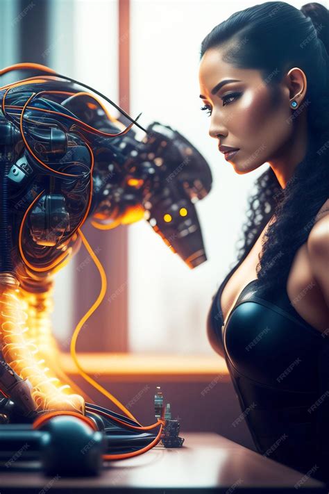 Premium Ai Image Humanoid Robot Model Posing With Futuristic Technology