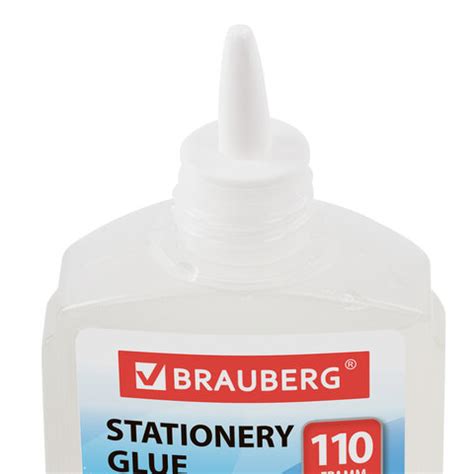 Клей канцелярский силикатный BRAUBERG (для бумаги, картона), 110 г ...