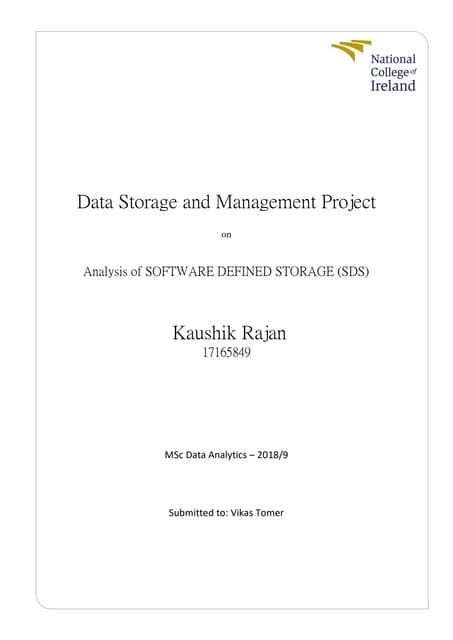 Analysis Of Software Defined Storage Sds Pdf Operating Systems