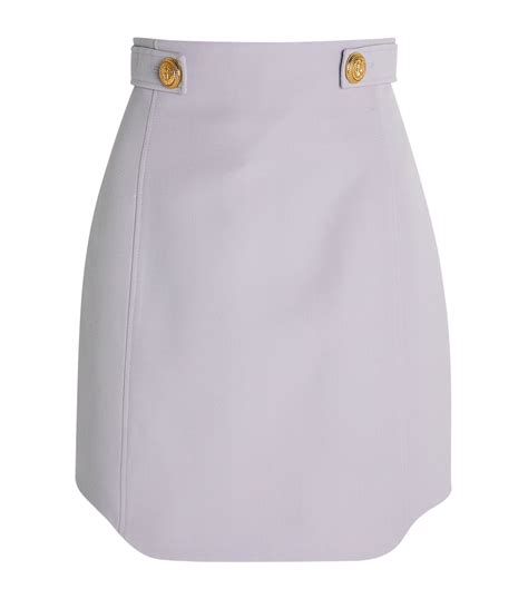 Womens Balmain Blue Wool Mini Skirt Harrods Uk
