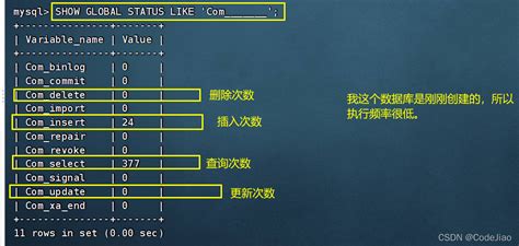mysql 进阶 索引 sql性能分析（sql执行频率：查看当前数据库的insert、update、delete、select的访问频次、慢查询日志、 profile详情、explain