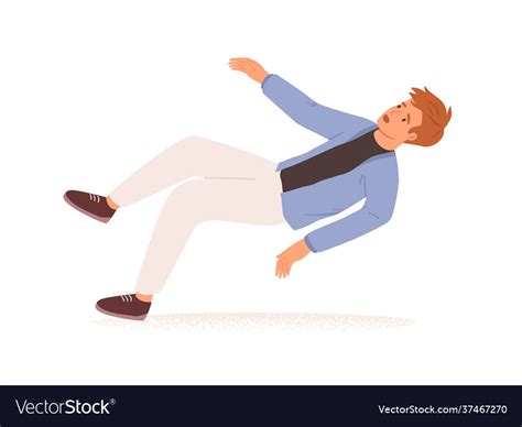 Person Falling Down Fall Or Failure Young Man Vector Image